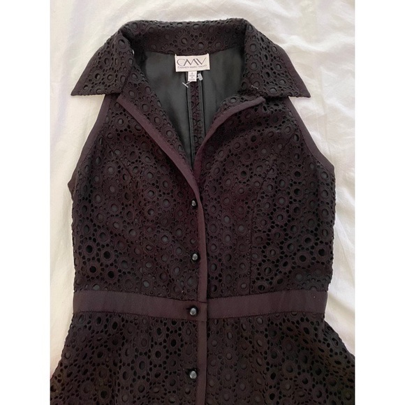 Carmen Marc Valvo | Dresses | Carmen Marc Valvo Black Eyelet Dress ...